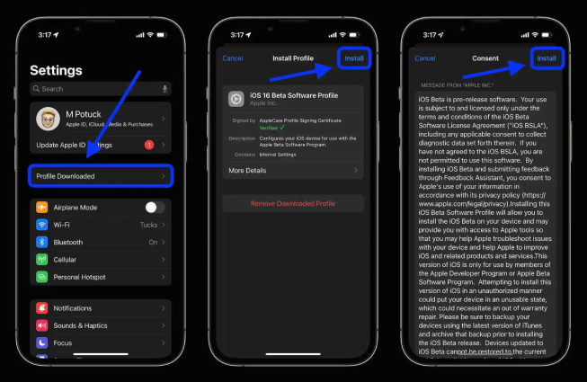 Cara Mendapatkan Profil iOS 16